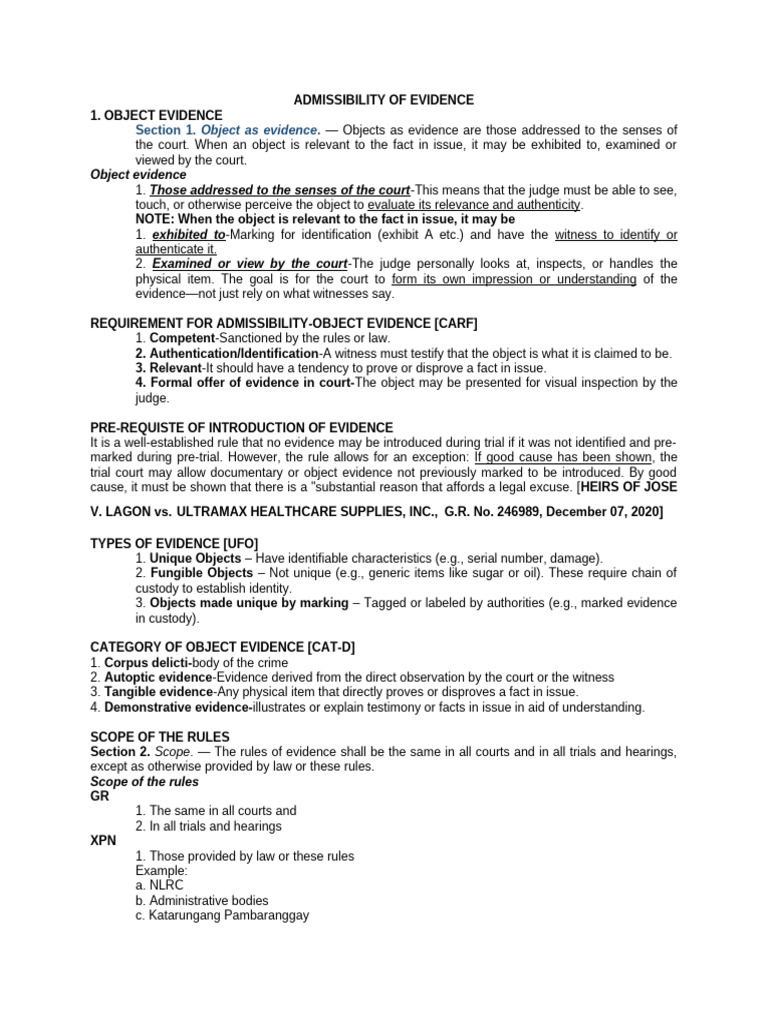 Admissibility of Evidence | PDF | Affidavit | Evidence (Law)