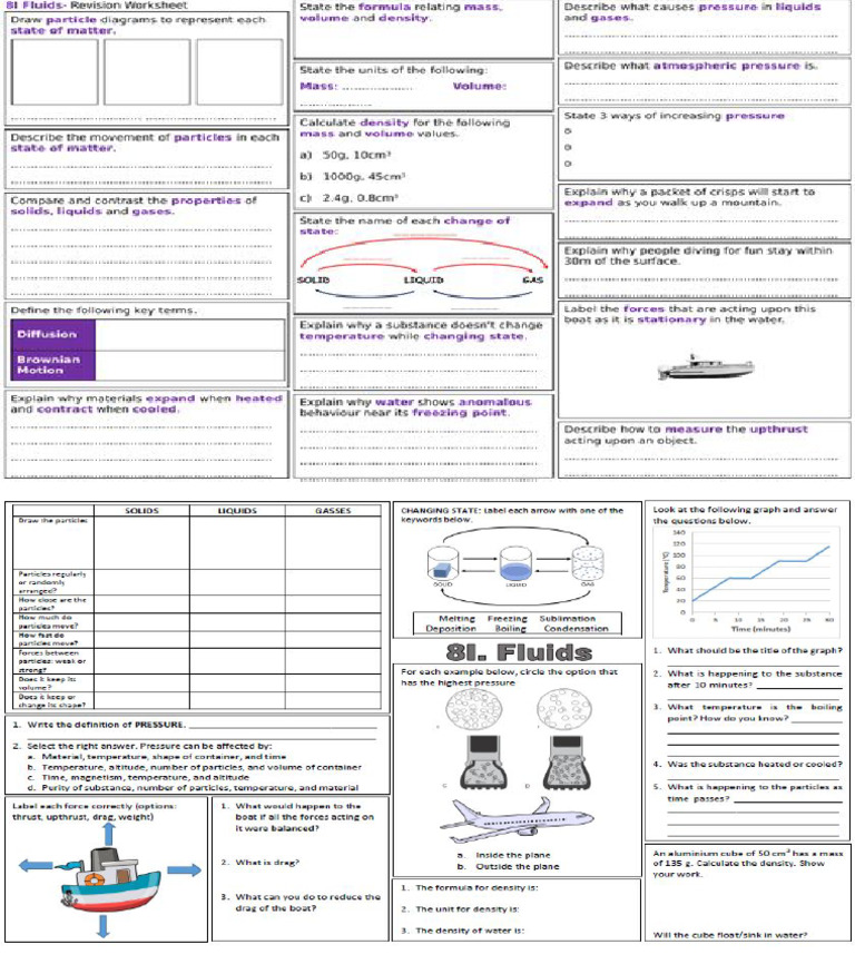 8I Fluids Worksheet | PDF