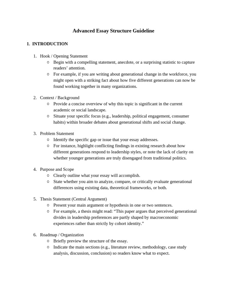 Advanced Essay Structure Guide | PDF | Essays | Theory