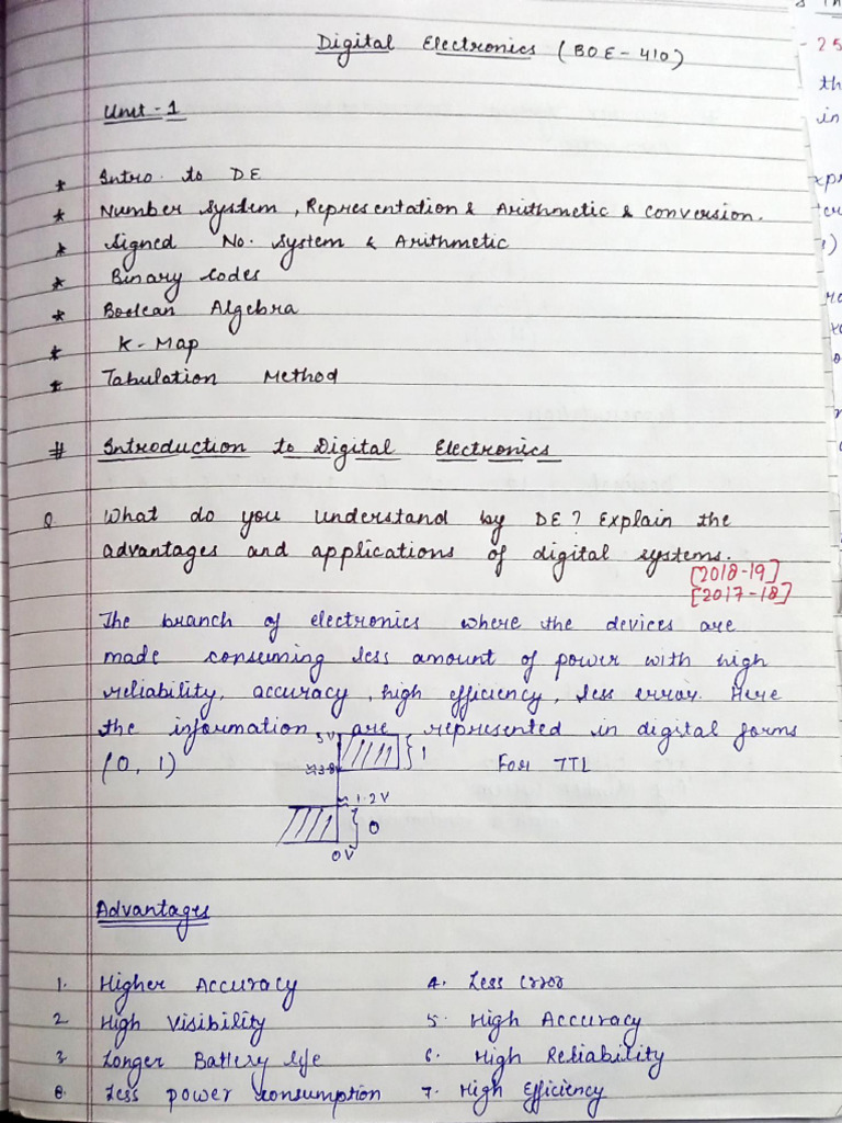 Digital Electronics [Unit -1] | PDF