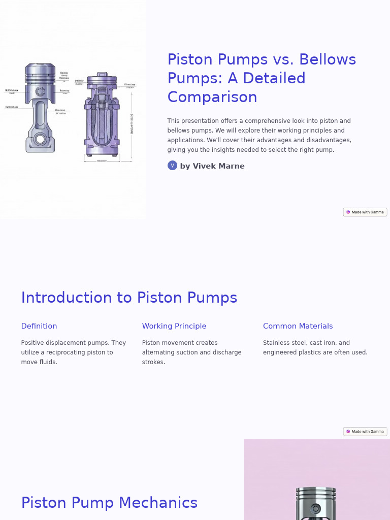 Piston Pumps Vs Bellows Pumps A Detailed Comparison | PDF | Pump | Piston
