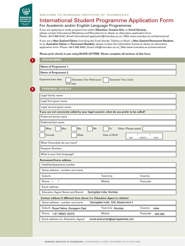 MIT International Student Application Form | PDF | Government | Justice
