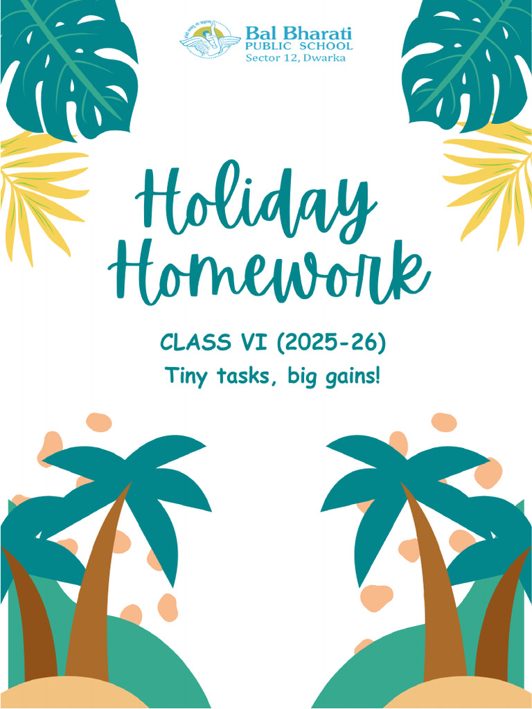 Holiday Homework Class Vi | PDF