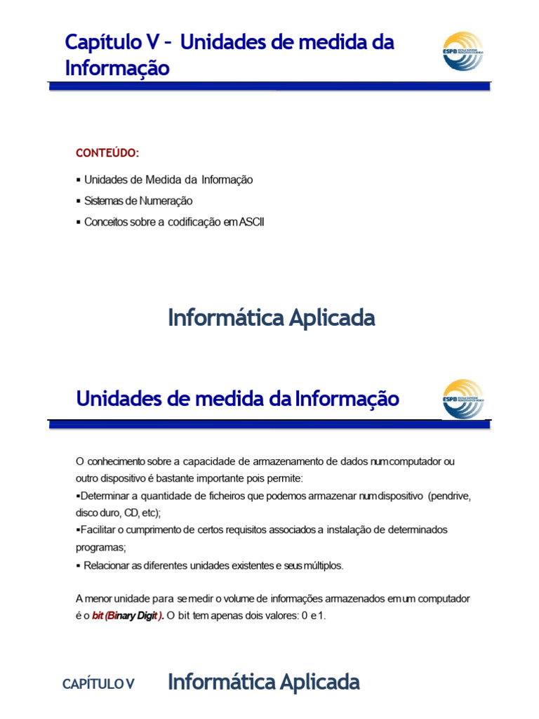 História Do Computador - II - Cap 5-1 ESPB | PDF | Mordeu | Byte