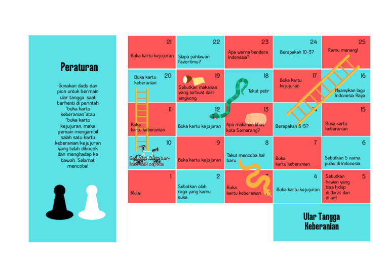 Slides and Ladders Gameboard Digital Worksheet in Colorful Retro ...