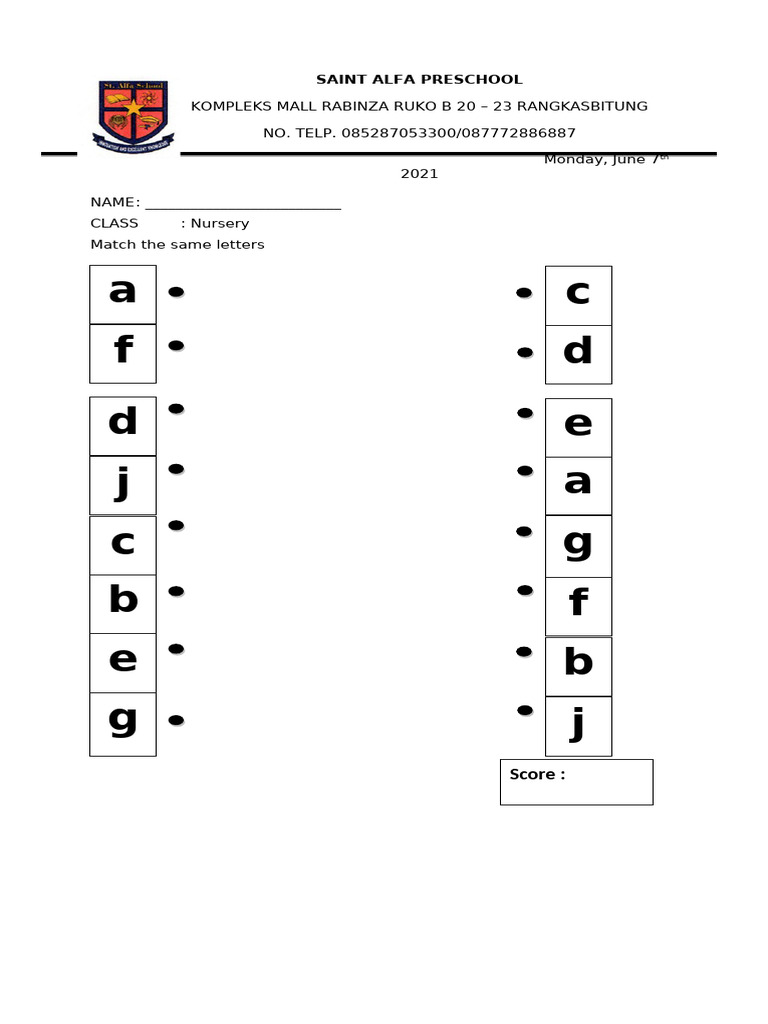 Mon Match Same Letters Uas s2 2021 | PDF