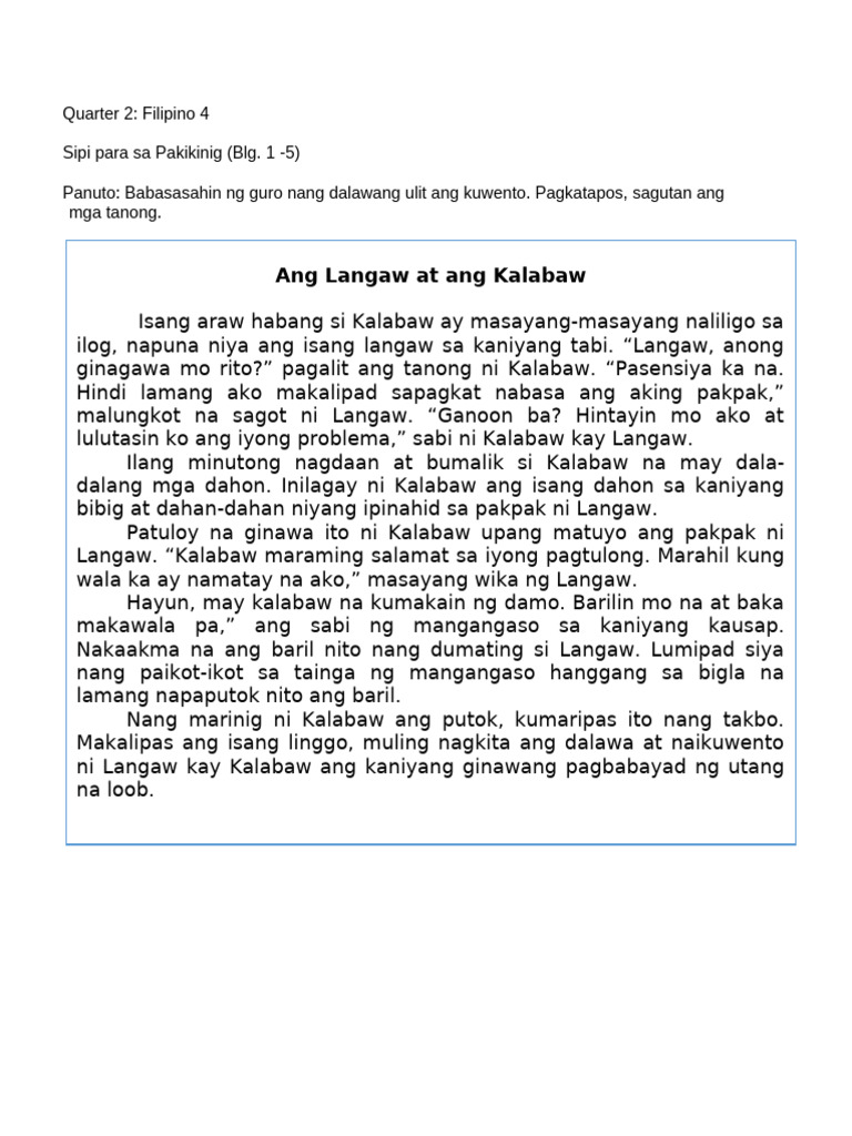 2q Filipino 4 Sipi NG Guro | PDF