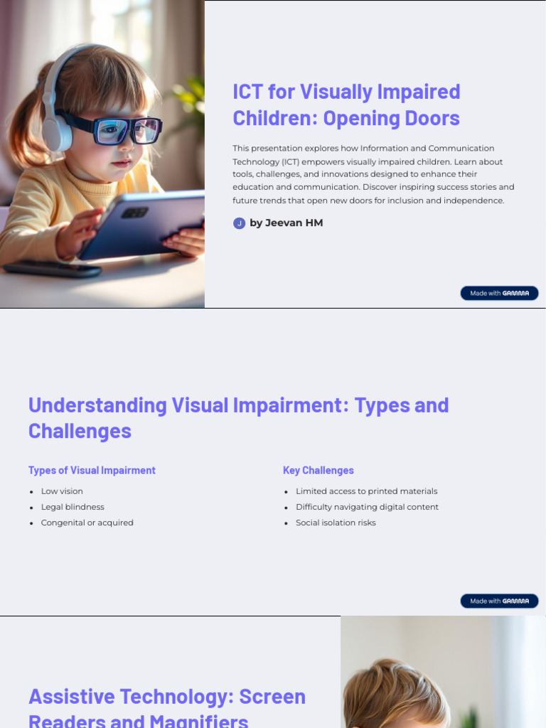 ICT For Visually Impaired Children Opening Doors | PDF | Visual ...