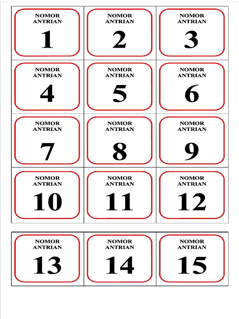 PDF Nomor Antrian Nomor Antrian Nomor Antrian Compress | PDF