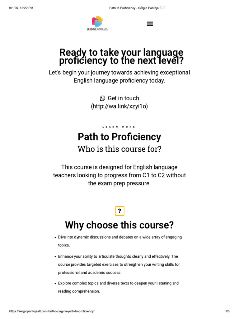 Path To Proficiency - Sérgio Pantoja ELT | PDF | Learning | Pedagogy