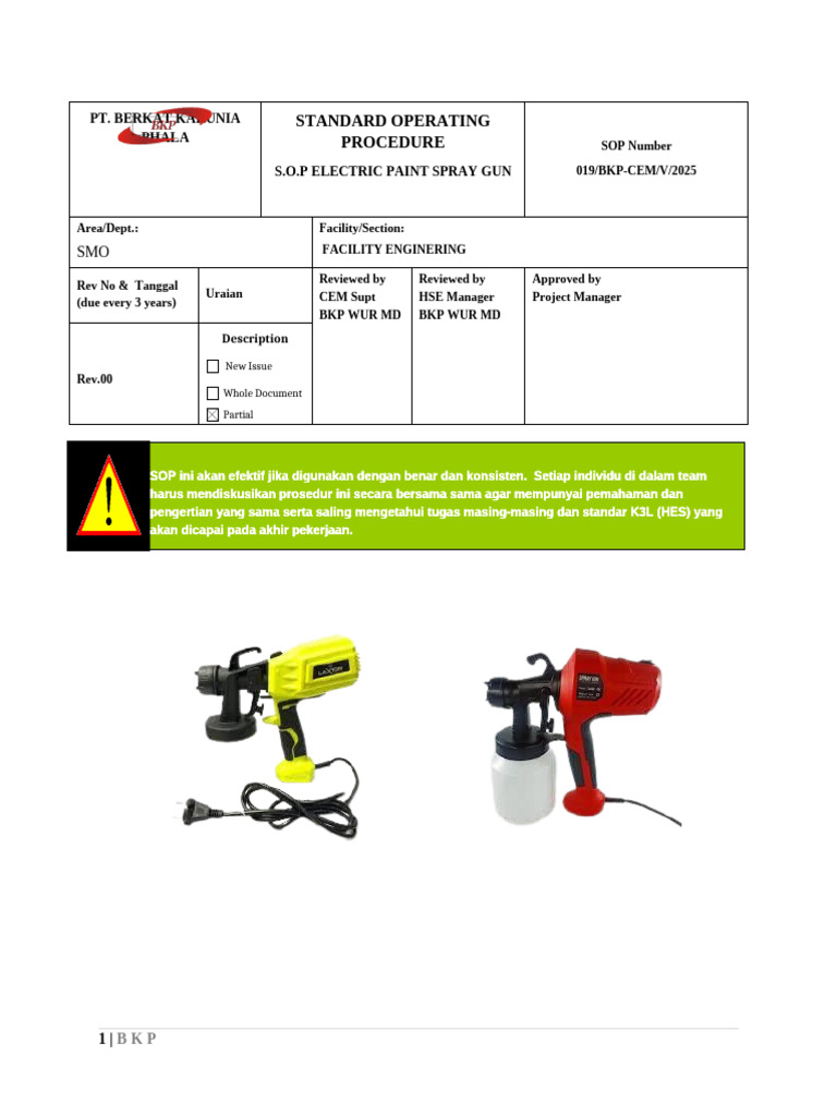 Sop Electric Paint Spray Gun | PDF