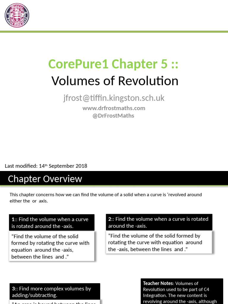 CP1 Chp5 VolumesOfRevolution | PDF | Integral | Cartesian Coordinate System
