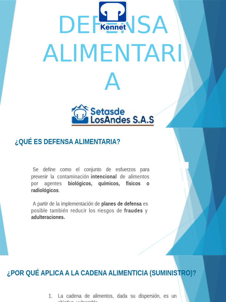 Defensa Alimentaria | PDF | Contaminación | Alimentos