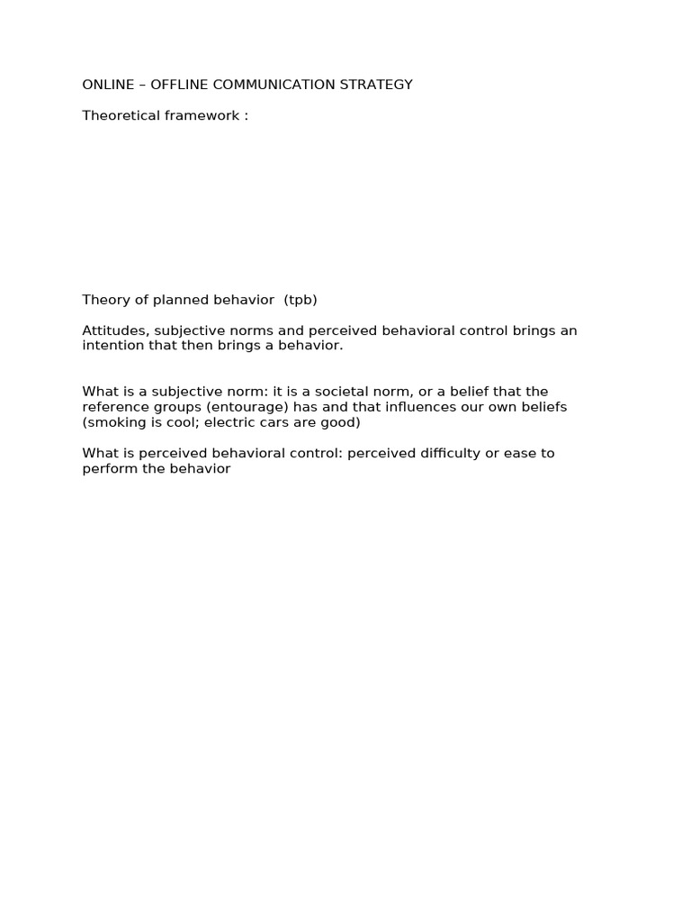 Online-Offline Comm Strat | PDF
