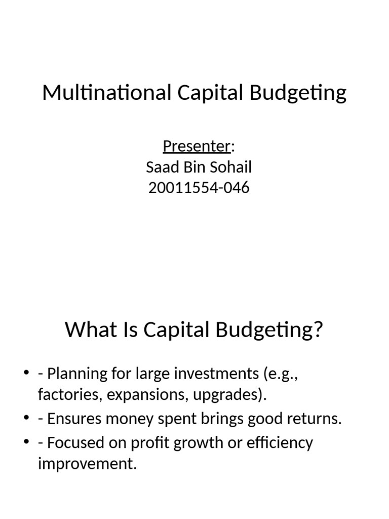 Multinational Capital Budgeting Presentation | PDF