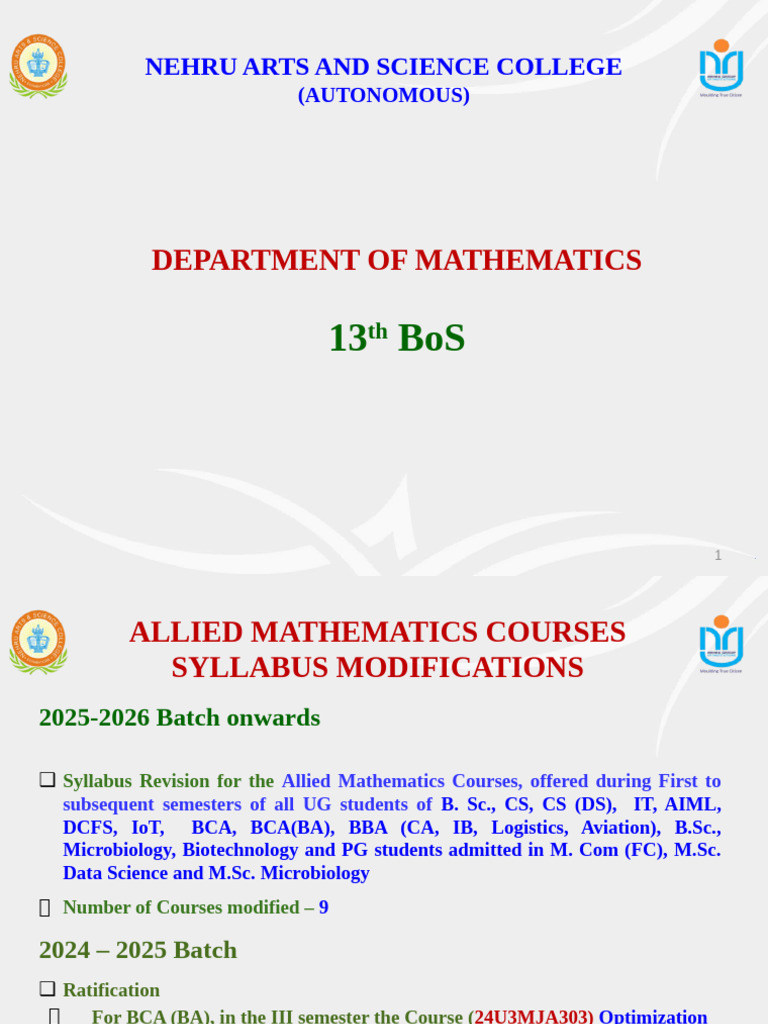 Mathematics 13 TH BoS Presentation | PDF
