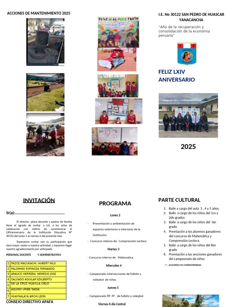 Programa Aniversario 2025 | PDF