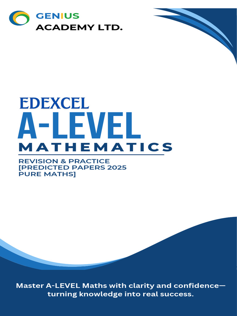AL Maths Book 2025 Predicted Questions and Solutions Genius Academy LTD ...