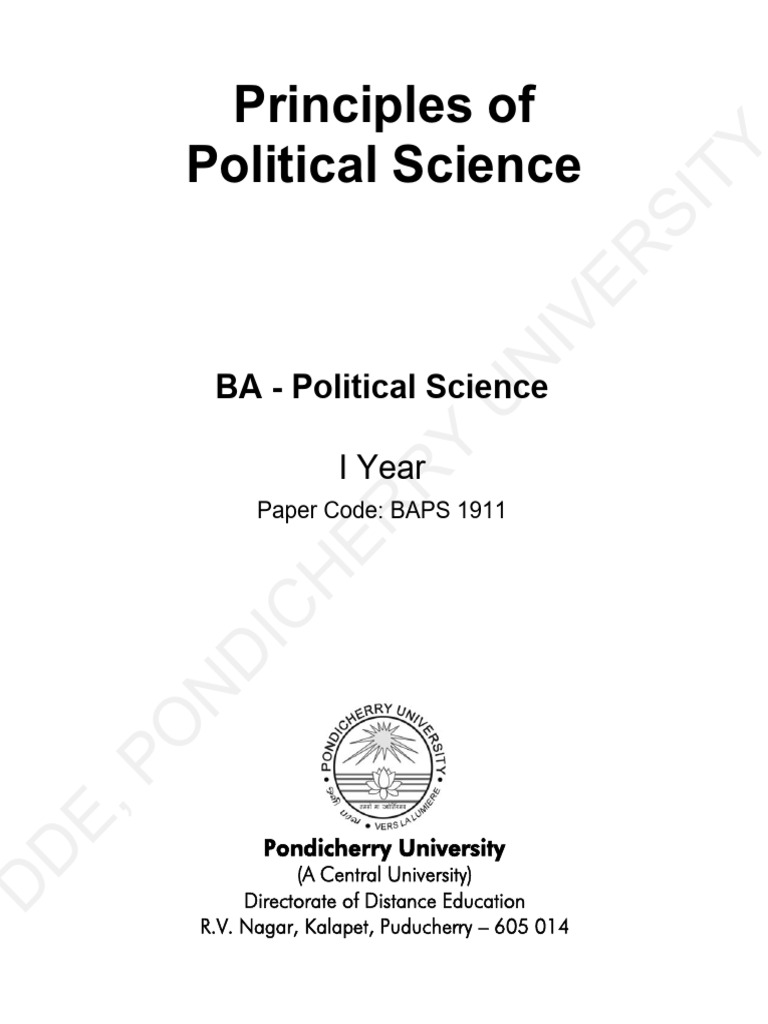 BAPS1911 Principlesof Political Science | PDF | Science | Plato