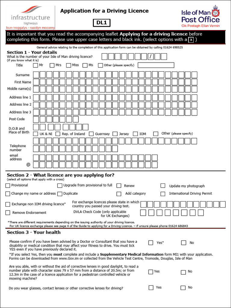Dl1 Application For A Driving Licence 2024 131224 | PDF | Fine (Penalty) | Driver's License