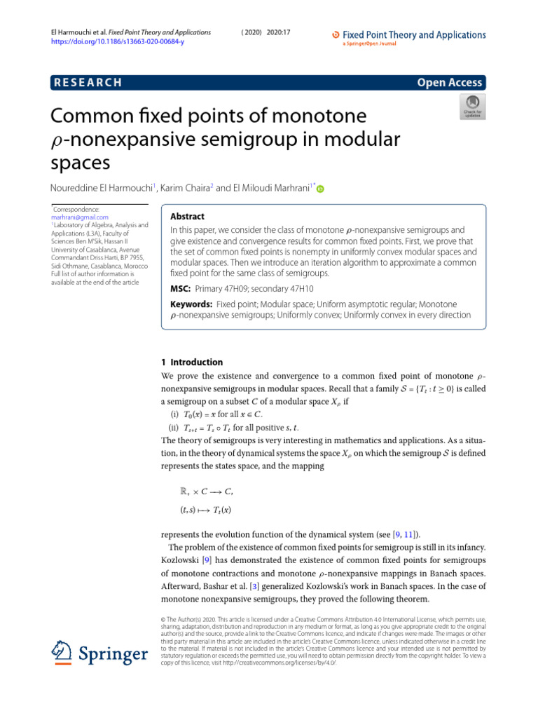 Common Fixed Points of Monotone R-Nonexpansive Sem | PDF | Banach Space | Creative Commons License