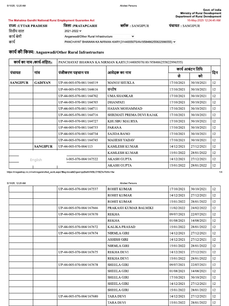 2021-22 Panchayat Bhawan Nirman | PDF