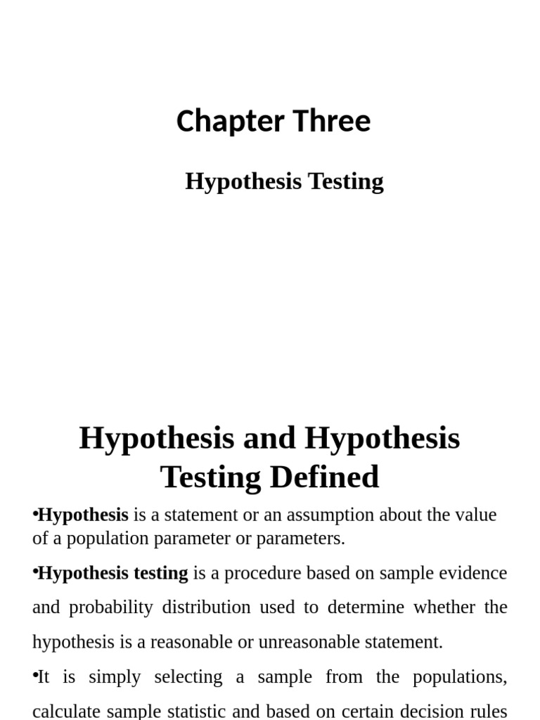Ch3 Hypothesis Edited | PDF | Statistical Significance | P Value