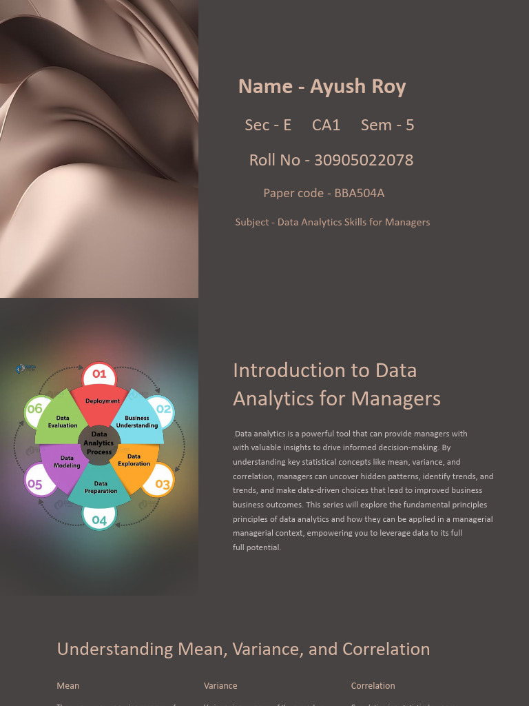 Ayush Roy - 30905022078 - BBA504A - CA1 | PDF | Variance | Mean