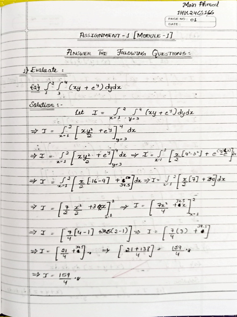 Bmats201 Assignment-1 Moin Ahmed | PDF