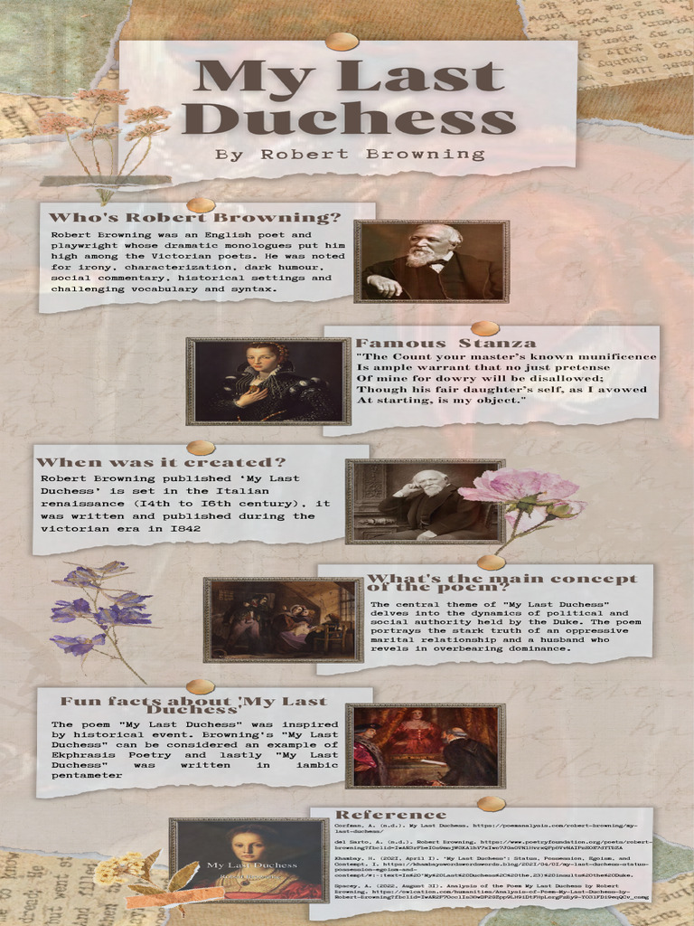 My Last Duchess Infographic | PDF | Robert Browning | Poetry