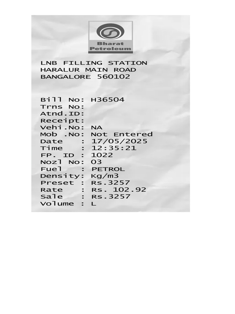 Fuel Bill Template6 - 1748844722690 | PDF