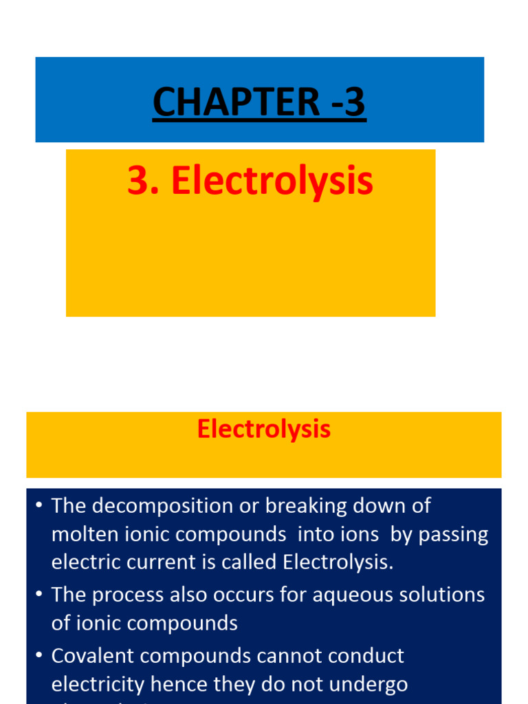 Grade 9 Electrolysis - 1 | PDF