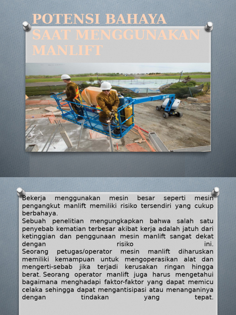 Potensi Bahaya Menggunakan Manlift | PDF