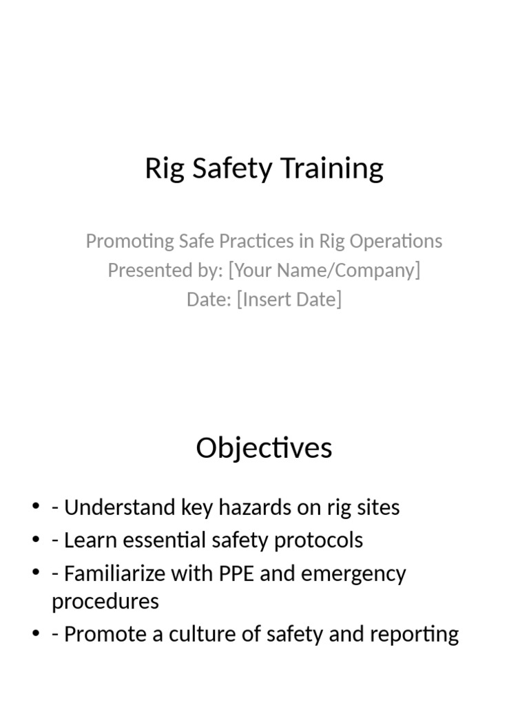 Rig Safety Training Essentials | PDF | Personal Protective Equipment ...