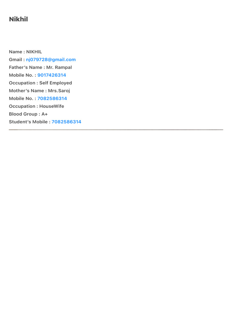Nikhil | PDF