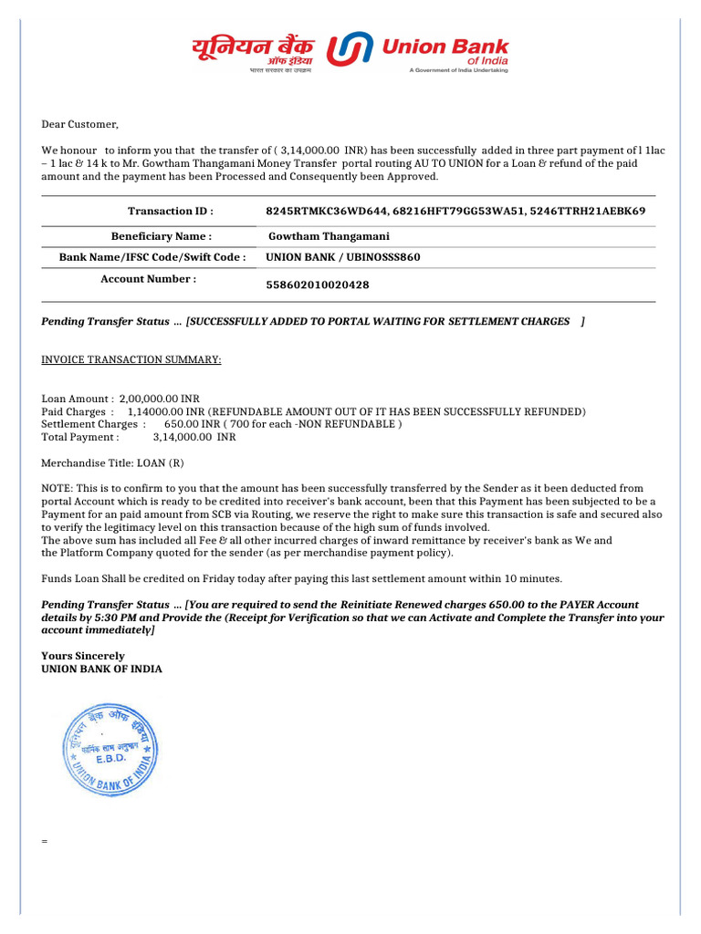 NOTIFICATION Gowtham Thangamani | PDF