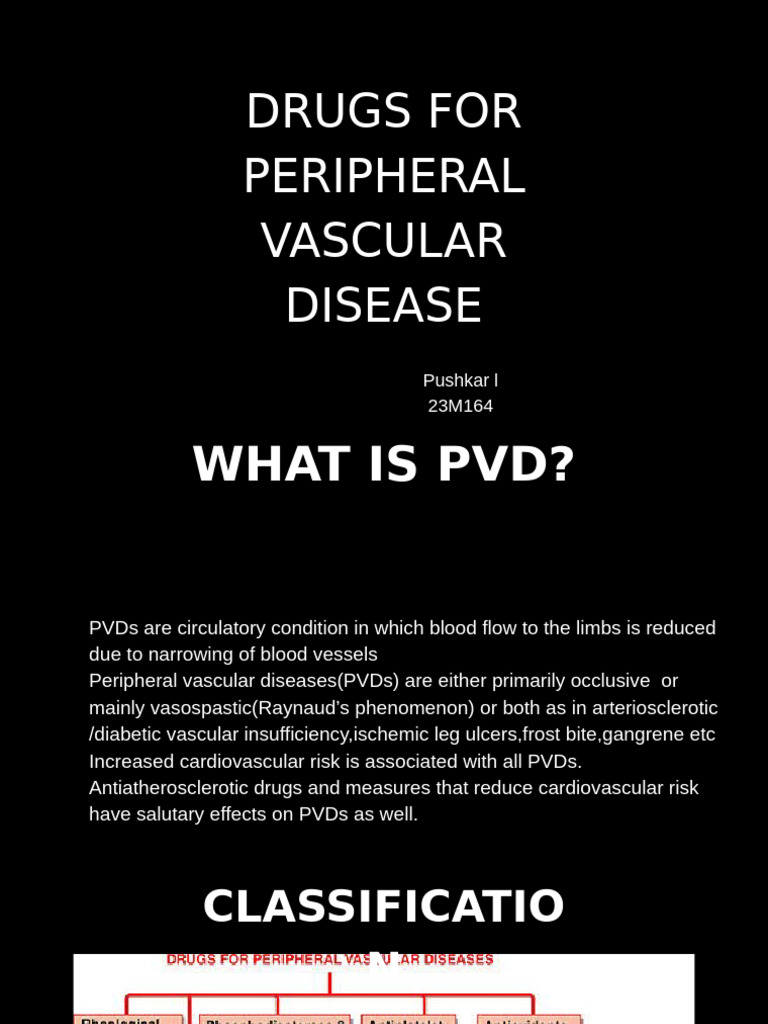 Drugs For Peripheral Vascular Disease | PDF
