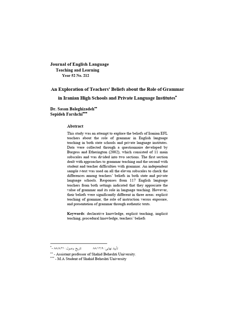 ELT Volume 1 Issue 212 Pages 17-38 | PDF | Teachers | English As A ...