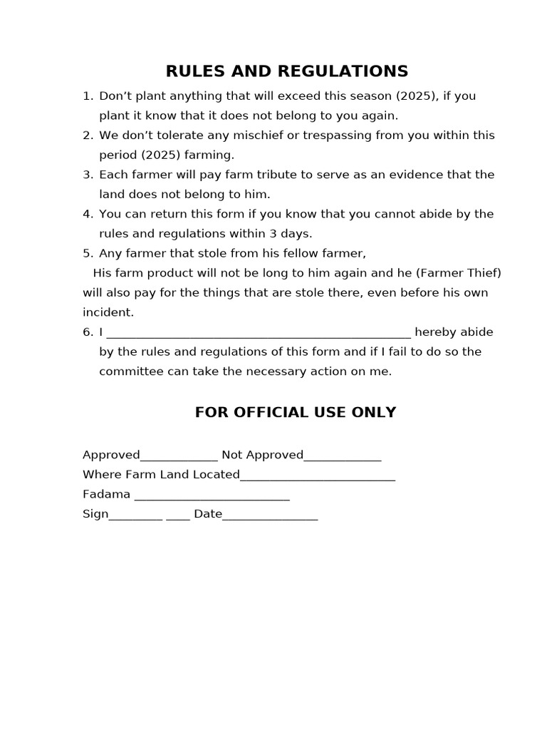 Rules and Regulations 2 | PDF