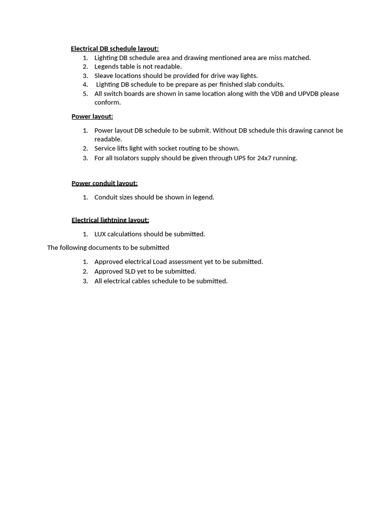 Electrical DB Schedule Requirements | PDF