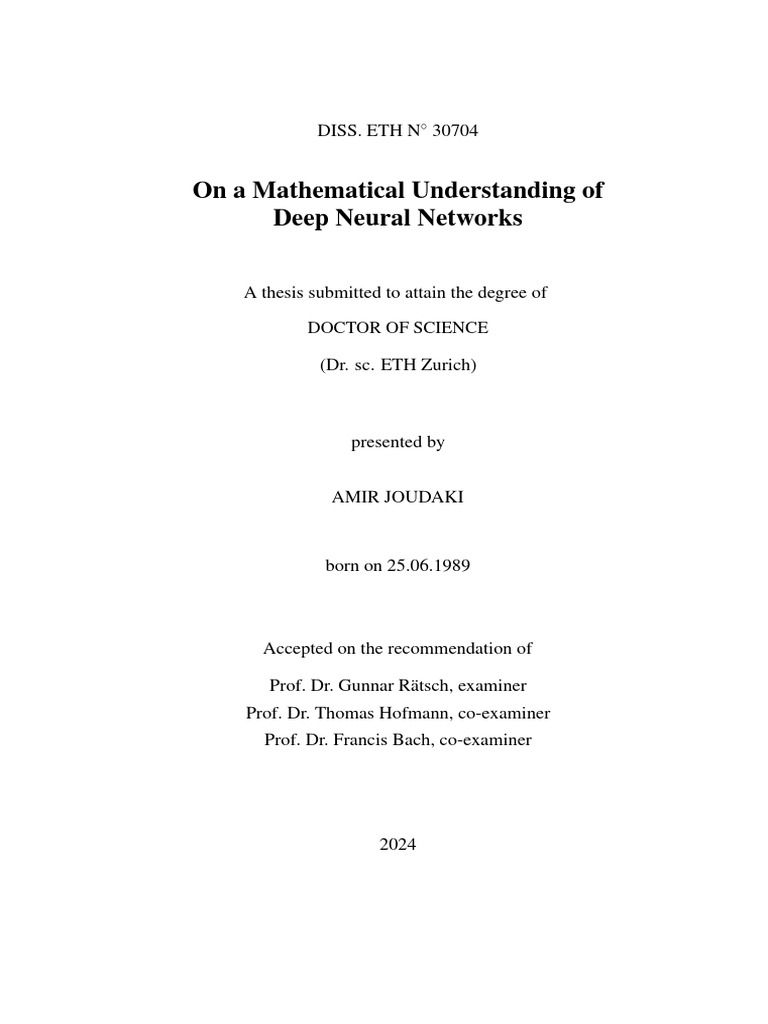 Mathematical Insights on Deep Neural Networks | PDF | Deep Learning ...