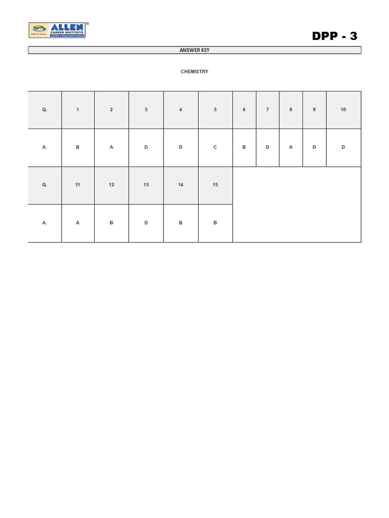 Chem. DPP-3 KEY | PDF
