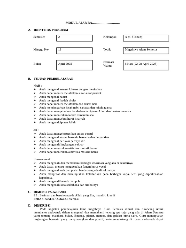 Modul Ajar A Minggu 13 | PDF