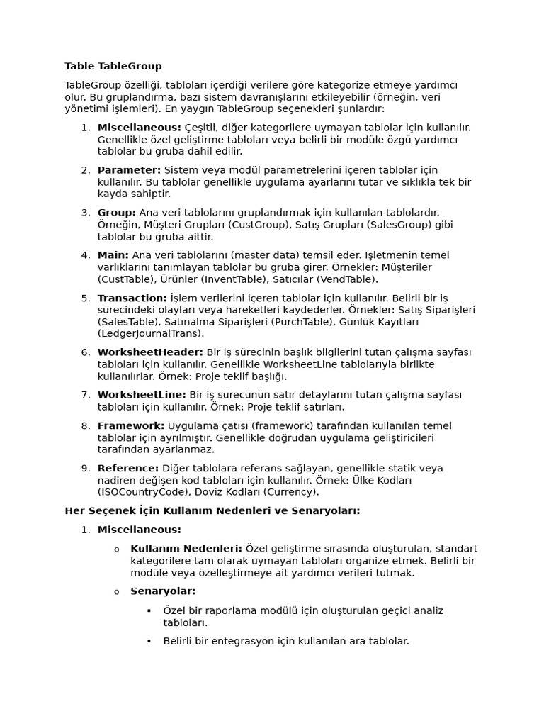 D365 Table TableGroup | PDF