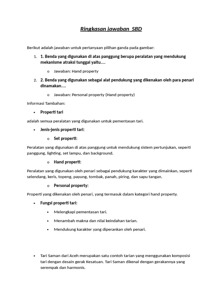Ringkasan Untuk Jawaban Sbd | PDF