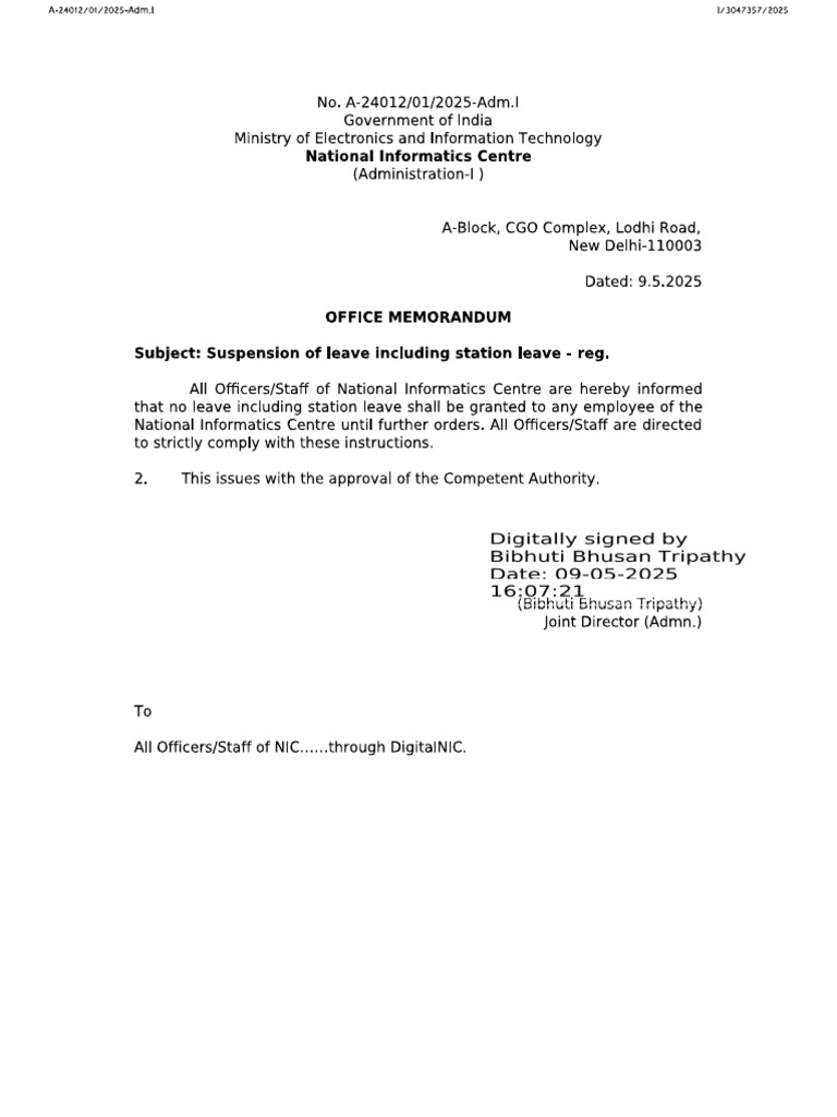 Leave Suspension | PDF