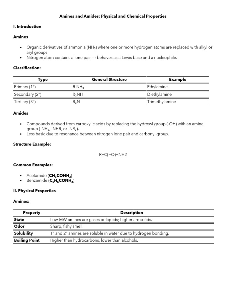Amines-and-Amides (4) | PDF | Amine | Amide