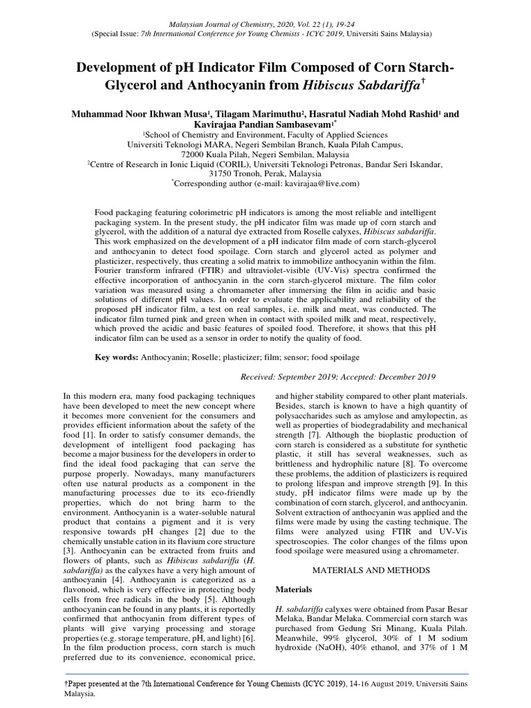 Development of PH Indicator Film Compose | PDF | Color | Ph