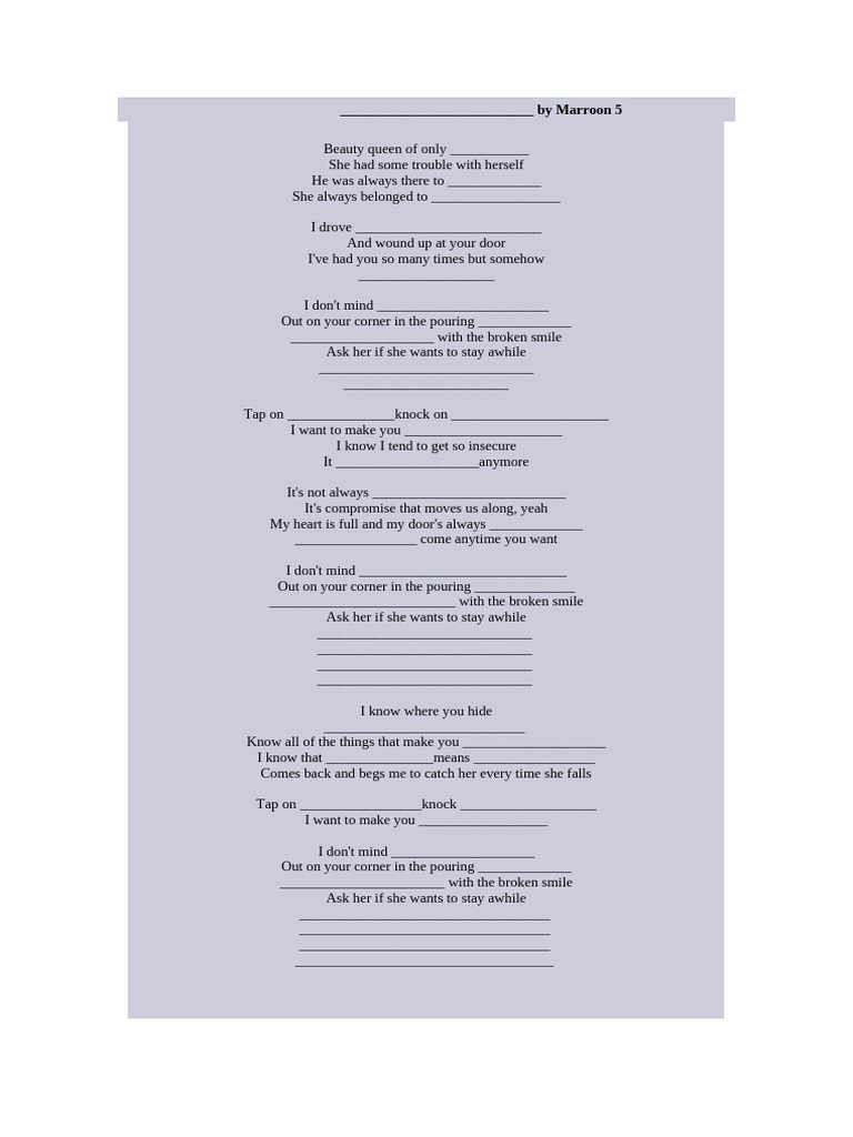 By Marroon 5 | PDF