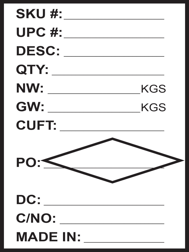 Shipping Label Outer Carton 2023 | PDF